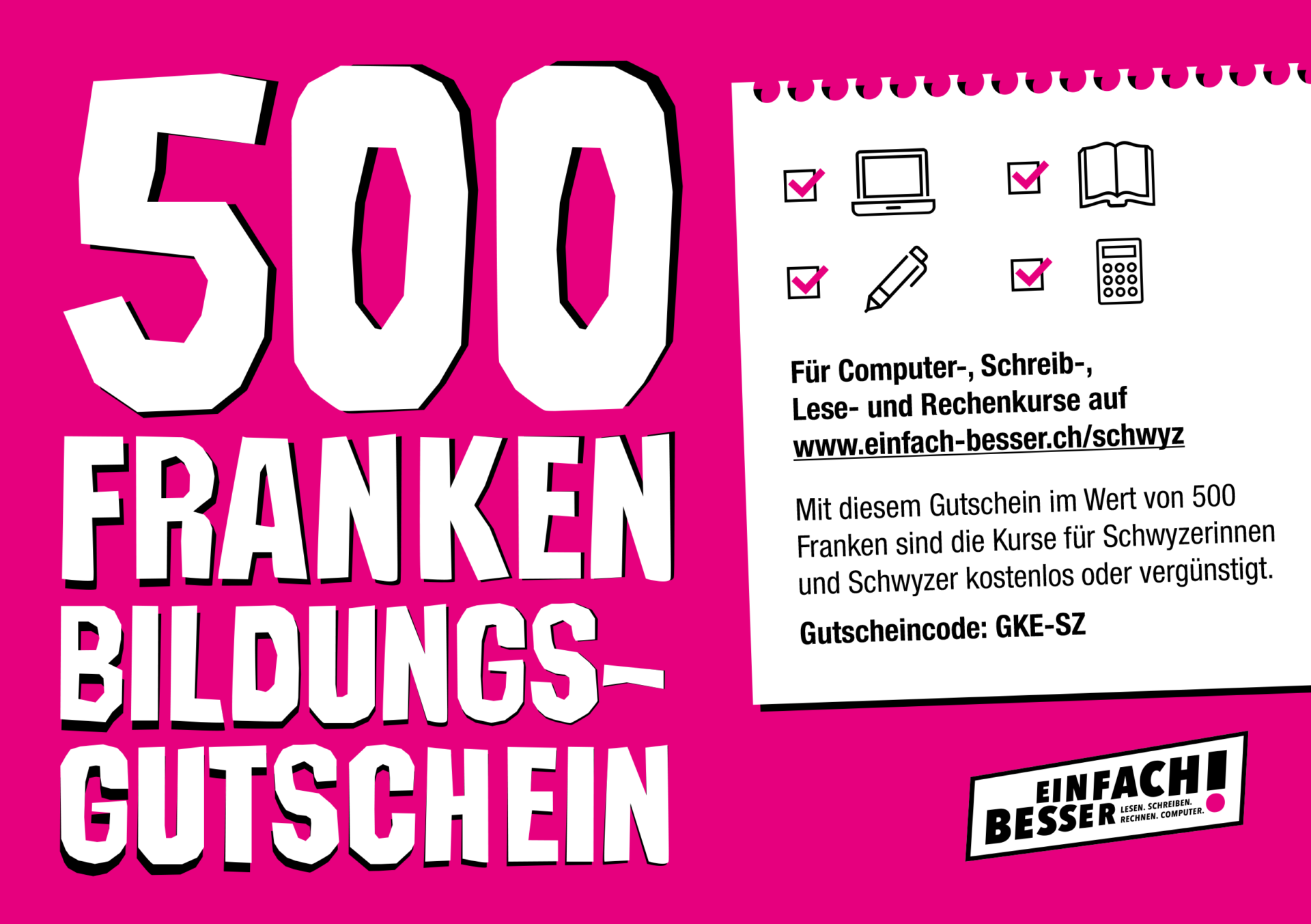 Kursdetails - Einfach besser – Lesen Schreiben Rechnen Computer
